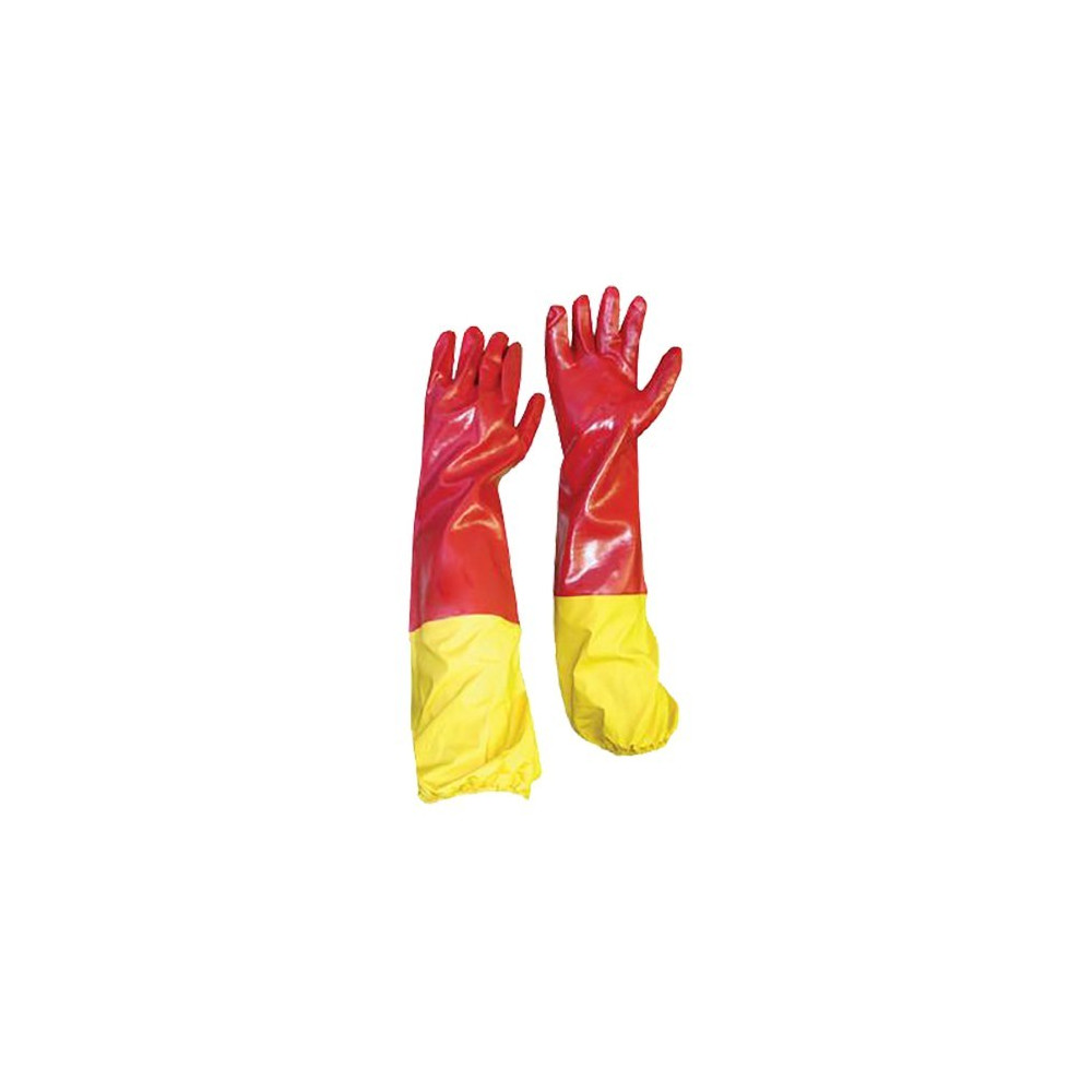 PVC Red Glove shoulder length (yellow attachment)