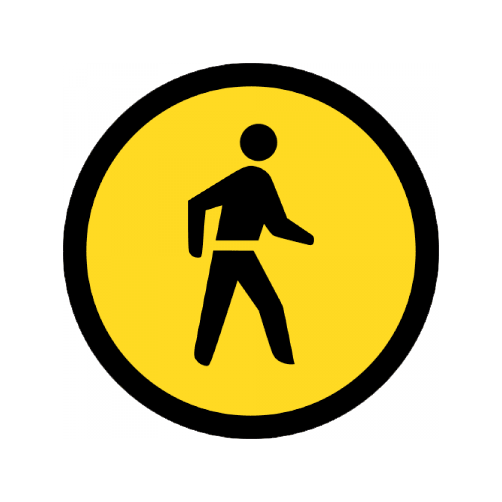 Temporary Pedestrians Only Road Sign