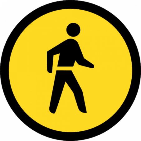 Temporary Pedestrians Only Road Sign